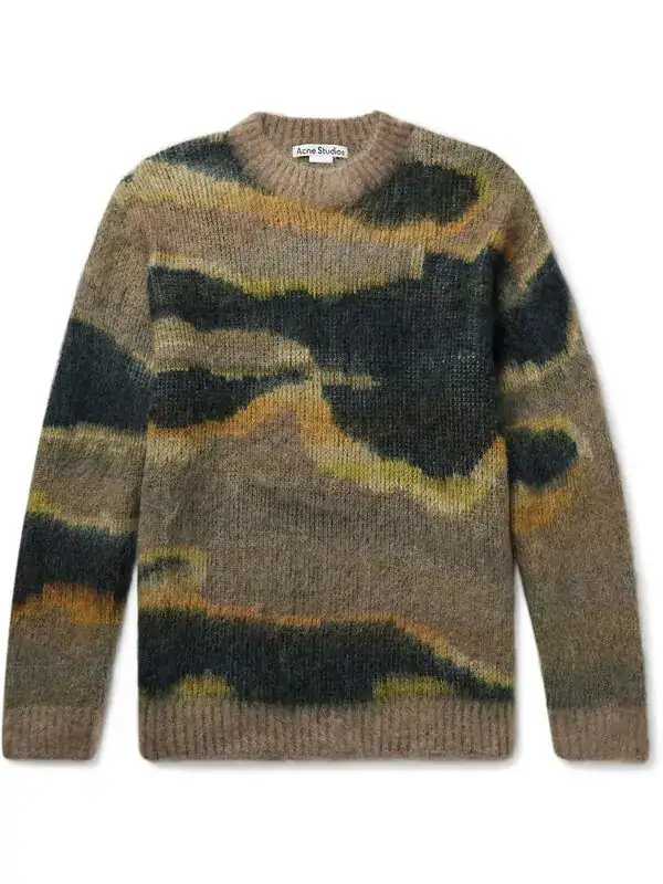 Acne Studios Klinac Brushed Jacquard-Knit Sweater In Multi - 30