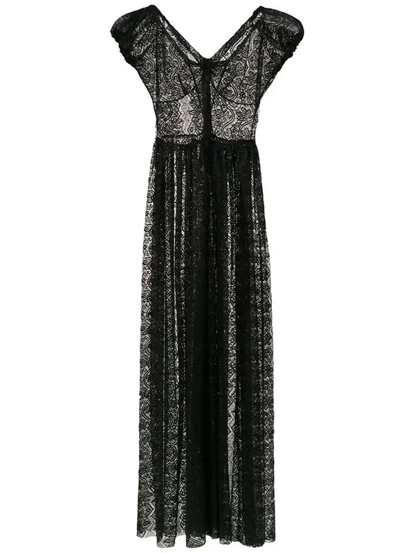 AMIR SLAMA Lace Long Swimsuit - Black