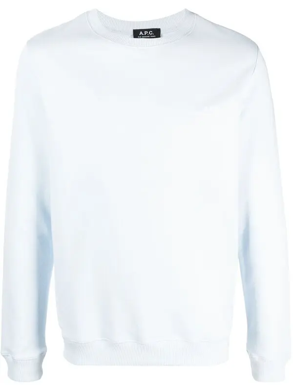 A.p.c. Logo-print Cotton Sweatshirt - Blue