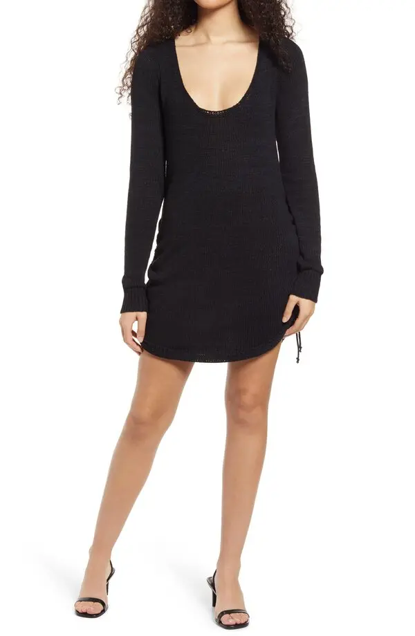 turn back time mini dress black Back In Time Long Sleeve Mini Dress | Black | Womens main image 0