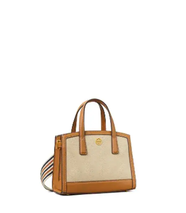Tory Burch Walker Canvas Micro Satchel In Kobicha 31% Off