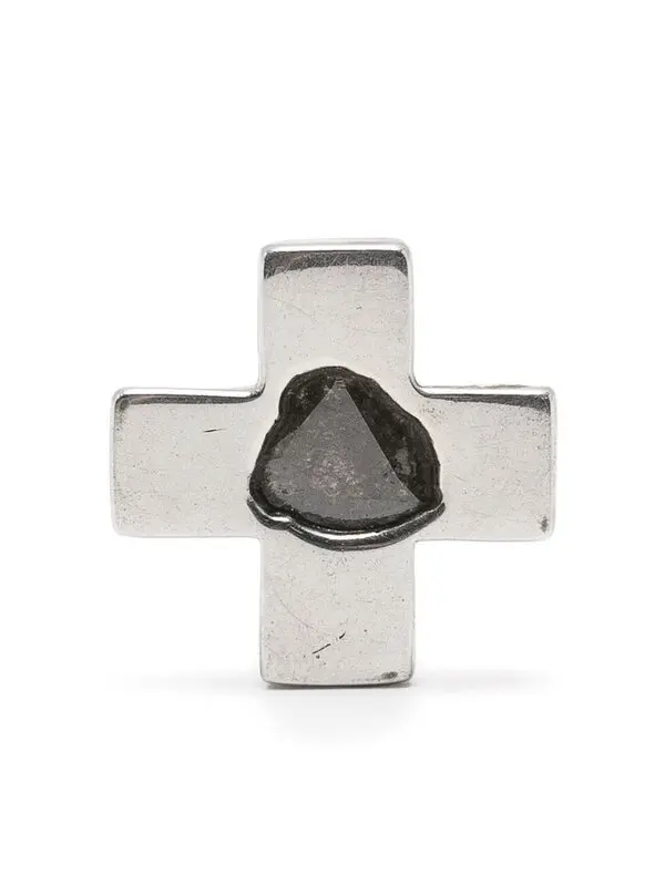 PARTS OF FOUR Plus-sign Diamond Stud Earring - Silver