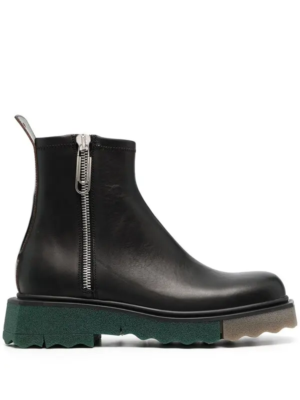 Off-White Panelled-sole Ankle Boots - Black