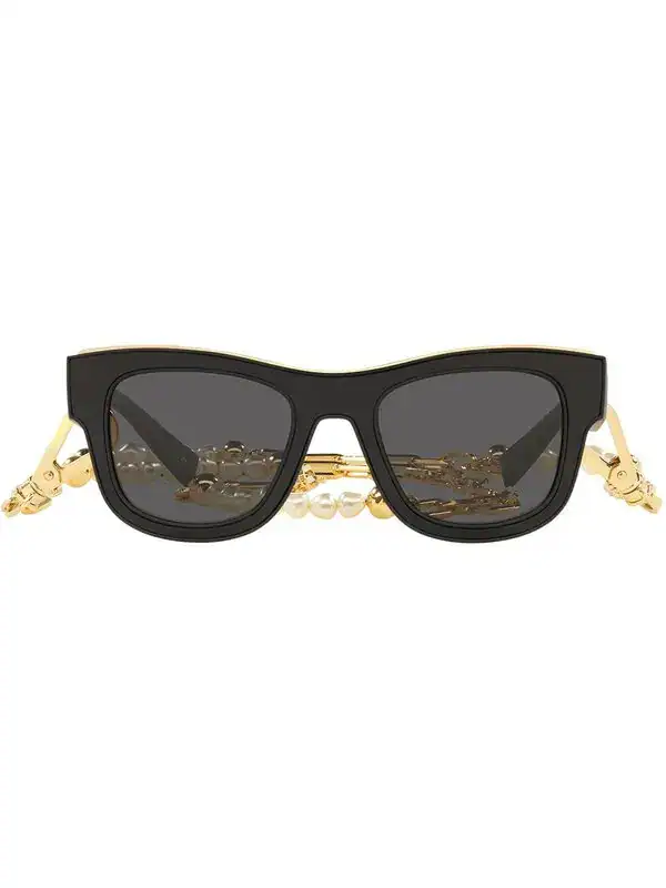 Dolce & Gabbana D-Frame Chain Embellished Sunglasses Dolce & Gabbana DG 4416 Sunglasses Metal Crystal Chain  main image 4