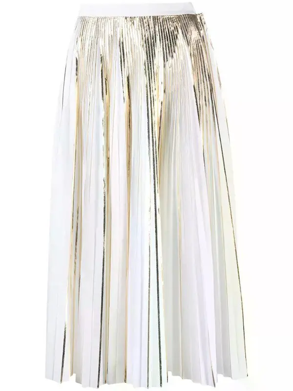 Valentino Garavani Metallic-effect Pleated Skirt