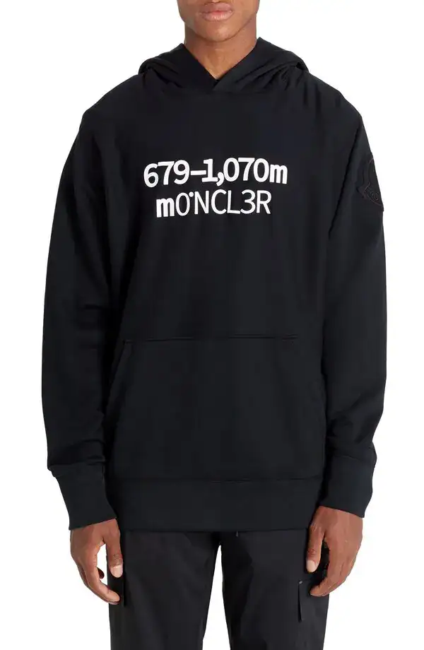 Moncler X 1952 Elevation Graphic Hoodie - Black | Editorialist