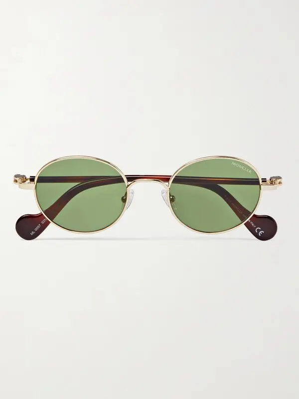 Moncler Round-Frame -Tone And Tortoiseshell Acetate  display picture 3