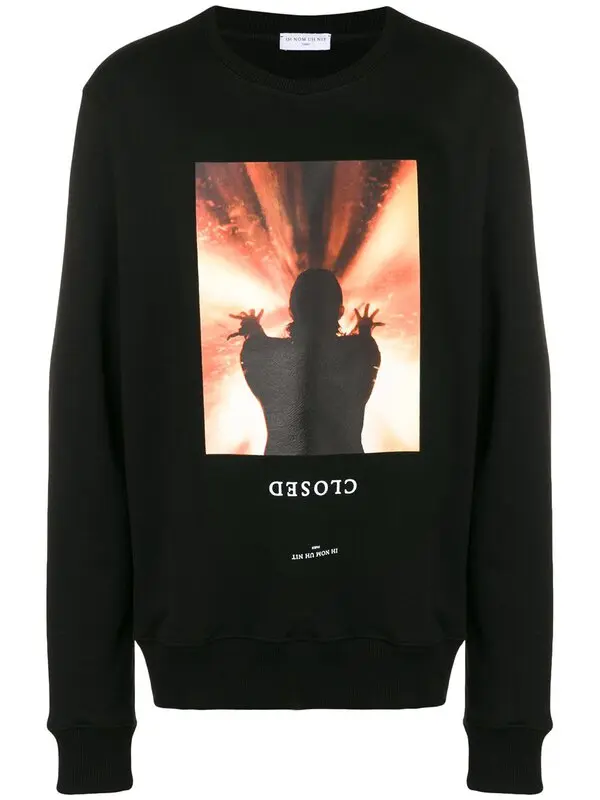 IH NOM UH NIT Closed Print Sweatshirt - Black