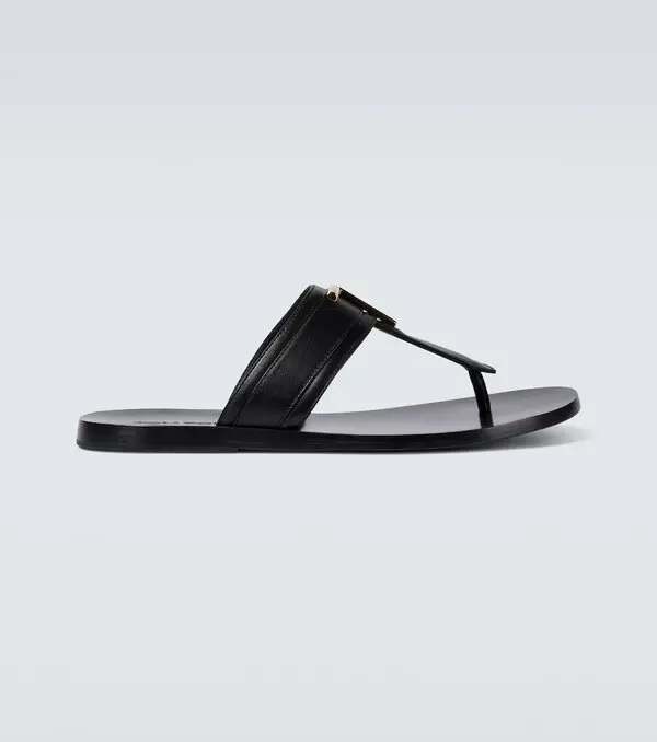 TOM FORD Leather Thong Sandals - Black