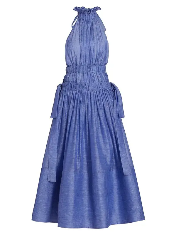 Buy Zimmermann Wo Wild Botanica Luminous Ruffle Halter Gown