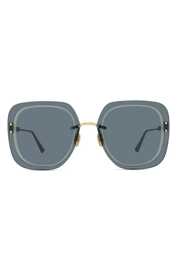 Dior Ultradior 65mm Oversize Square Sunglasses - Gold/ Blue 