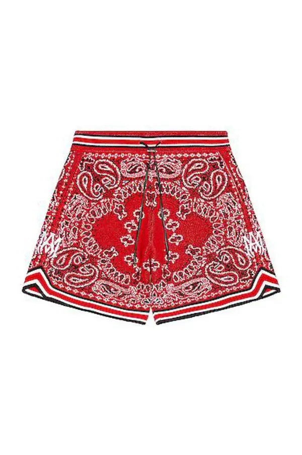 Amiri Bandana Basketball Shorts Red Editorialist