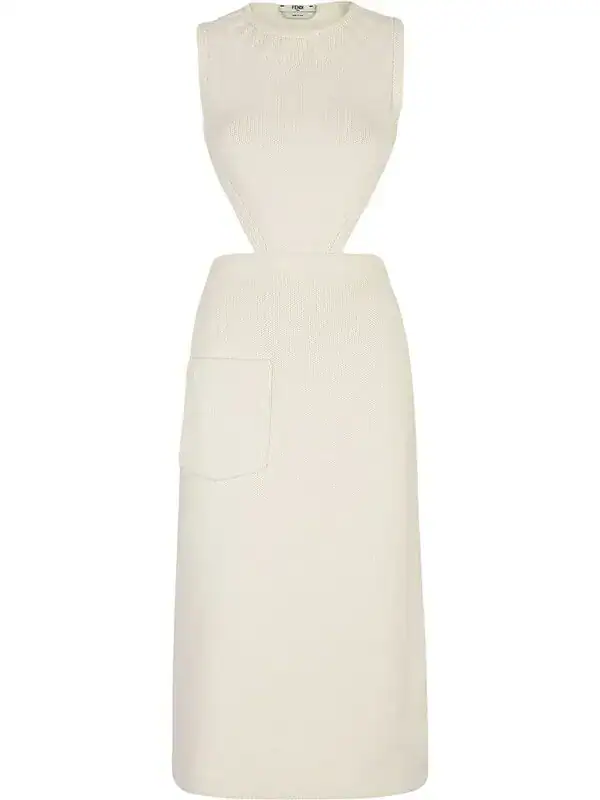 Fendi Open-Back Knitted Dress - White | Editorialist