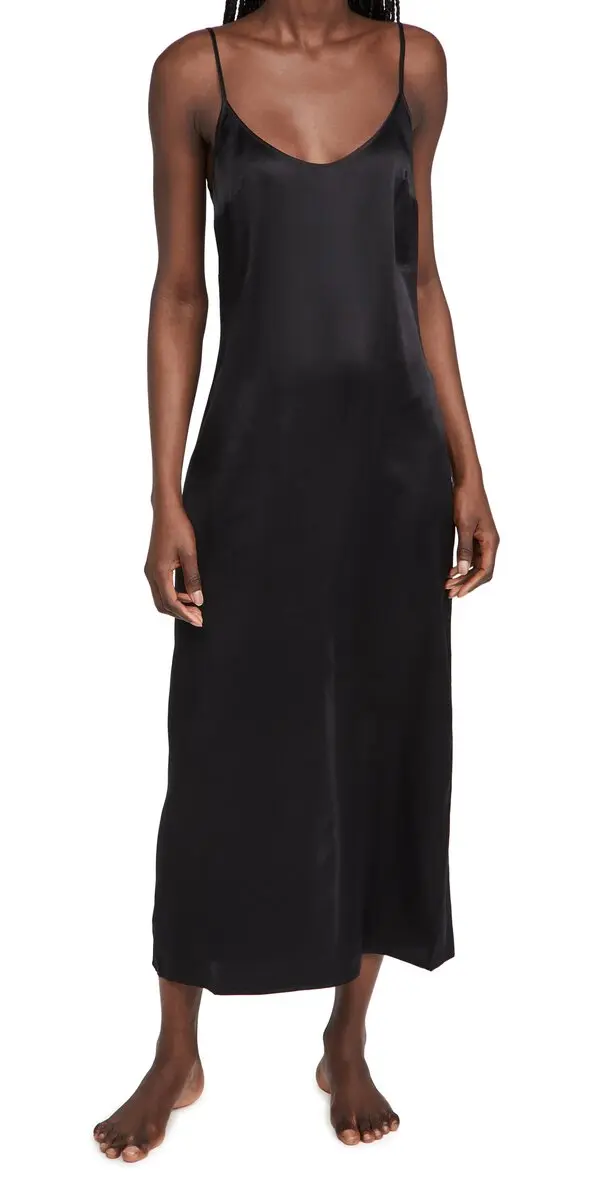 la perla long slip dress La Perla Long Slip Dress In Nero - 60% Off