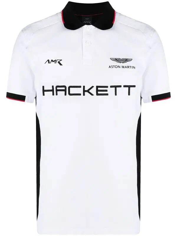 Hackett X Aston Martin Racing Polo Shirt In White - 22% Off