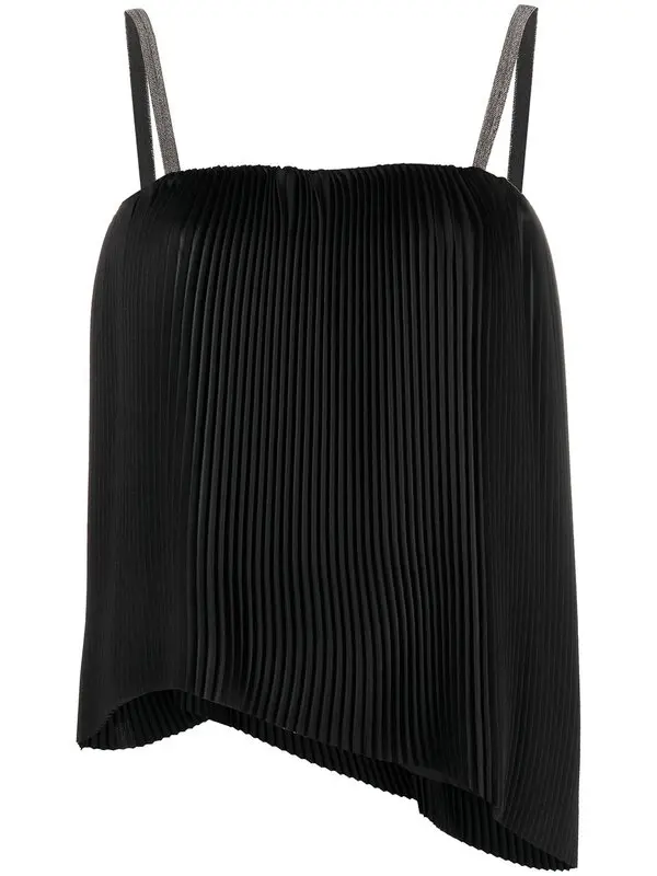 Fabiana Filippi Pleated Top With Metallic Trim