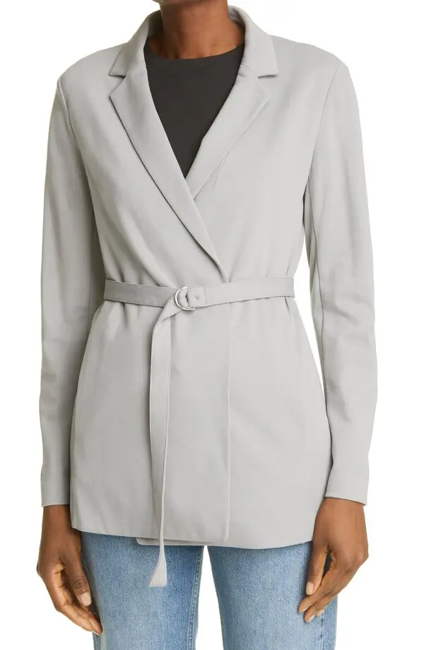 Club Monaco Perfect Belted Blazer Grey Editorialist