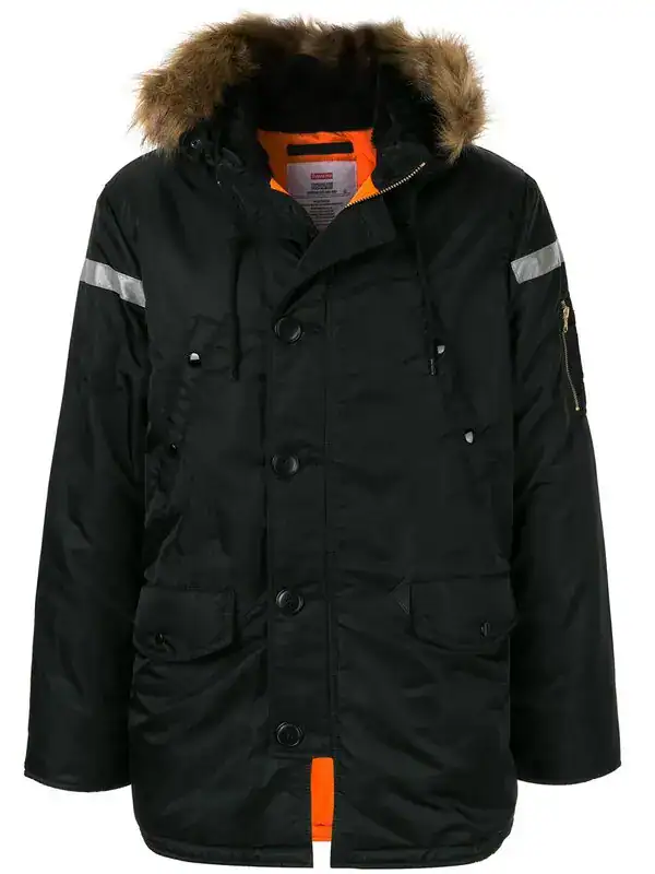 Supreme Refective Cross N-3b Parka - Black | Editorialist