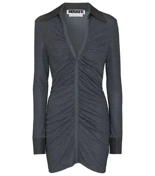 Remain Birger Christensen Simone Ruched Jersey Minidress In Grey - 30% Off  | Editorialist