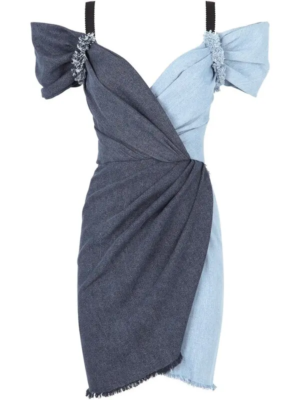 shopee formal dress banquet evening dress sling blue long elegant sexy thin host dress –  Ame_handmadesg main image 1
