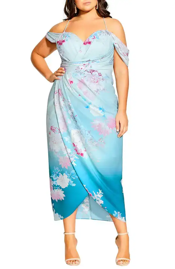 city chic blue floral dress Verlaine Blue Floral Maxi Dress - US 18 main image 0