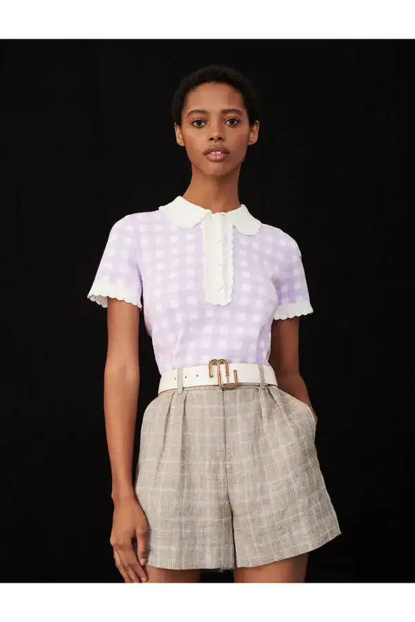 POLO-STYLE JACQUARD SWEATER