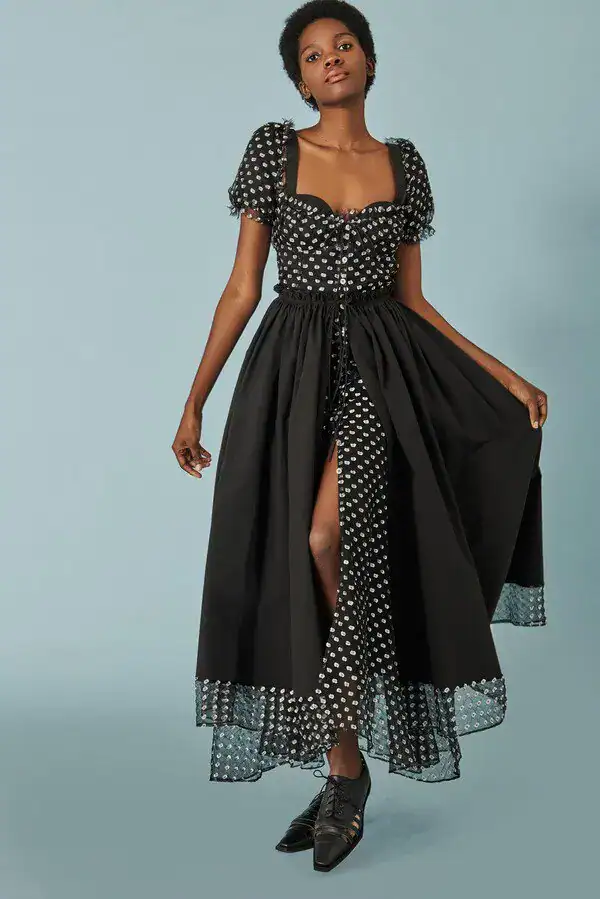 open lace back dress High Garden Maxi Dress in Rainbow Stripe Twill Rainbow / 10 main image 1