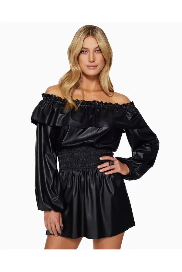 mercer mini dress Mercer Drop Waist Mini Dress in Black