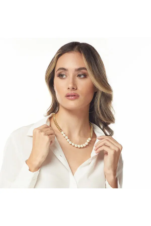 KENNETH JAY LANE Tone Chain And Pearl Necklace