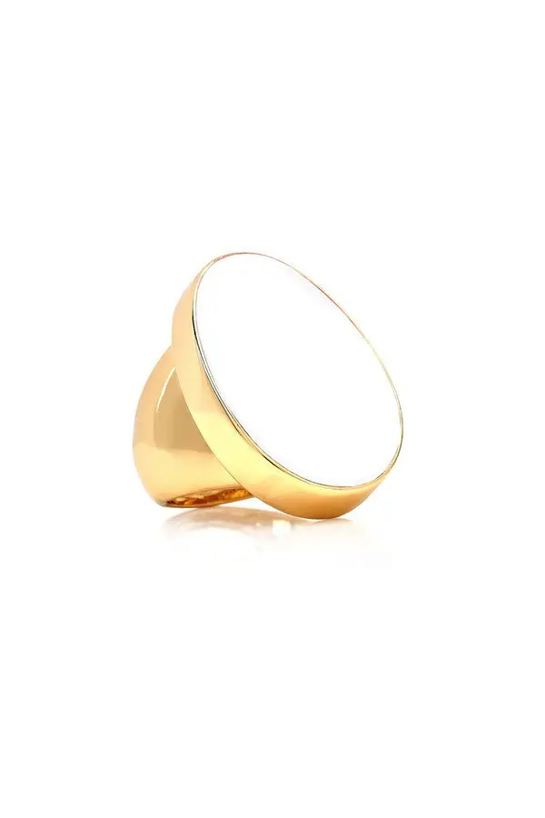 KENNETH JAY LANE Kidney Ring - White