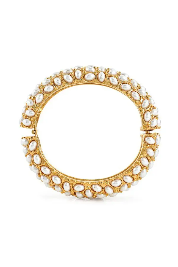 KENNETH JAY LANE Cabochon Hinged Bracelet