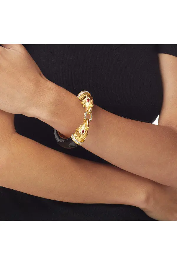 KENNETH JAY LANE Elephant Head Bangle - Black