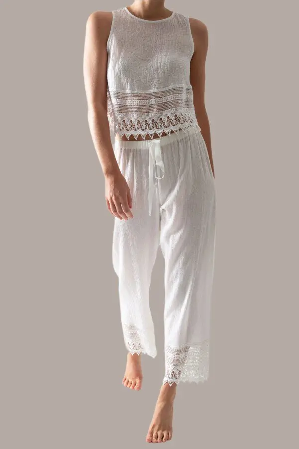 Miguelina Hailey Cotton Gauze Crop Top