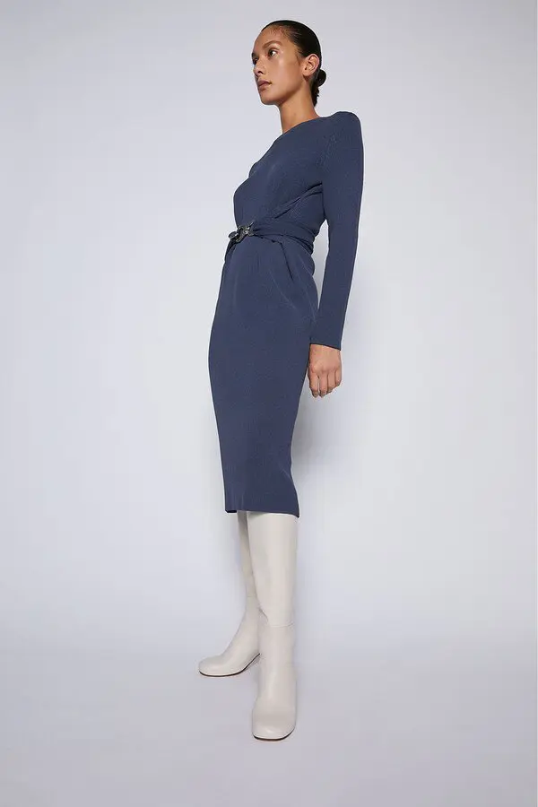 cable knit fit and flare dress English Factory main image 1