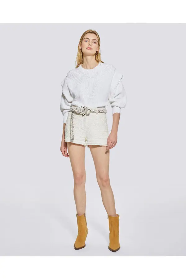 Iro Paris Kharla Dropped Shoulder Crew Neck Sweater In White 50