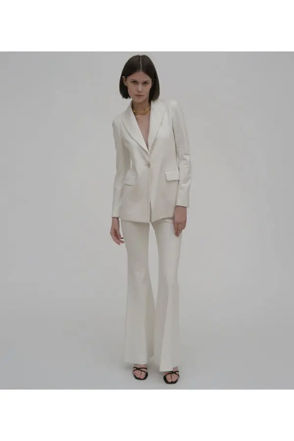 Rosetta Getty Cropped Sleeve Jacket - White