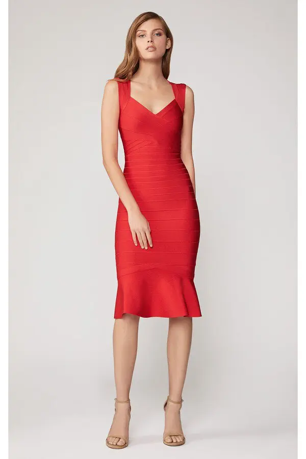 slim fit dress slacks Herve Leger - Green Women Party/Cocktail Dress main image 1
