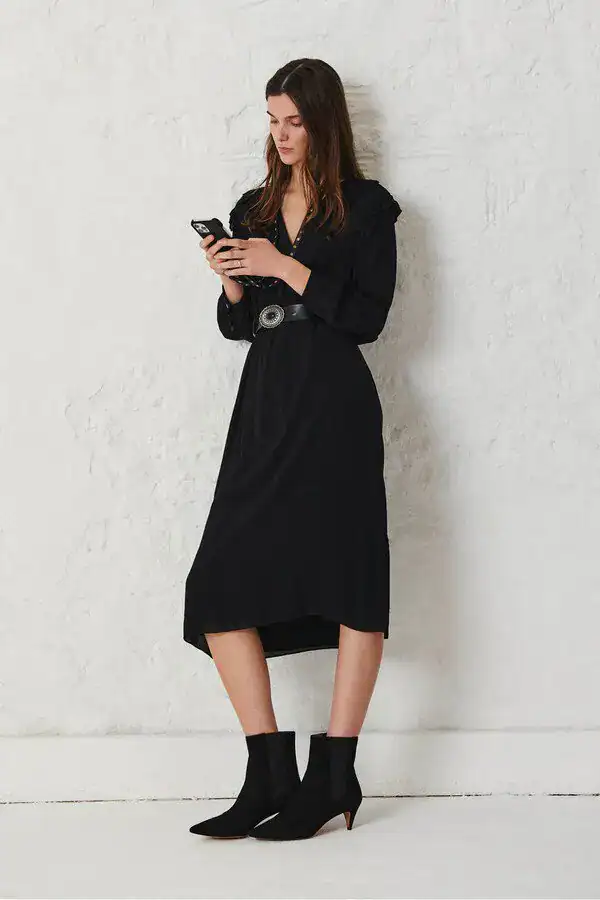 Ba&Sh Ulla Midi Dress In Black - 50% Off | Editorialist