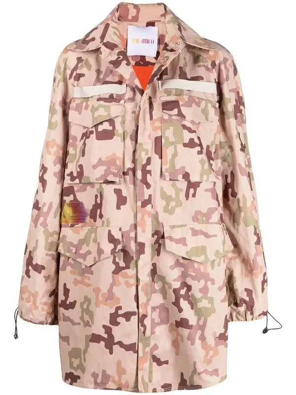 Attico Camouflage-print Parka - Neutrals