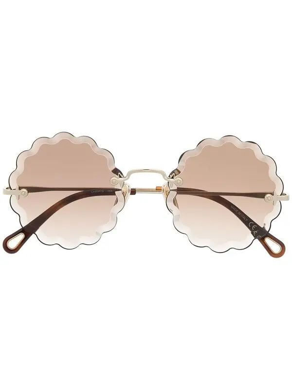 Authentic CHLOE Round Scalloped Sunglasses Chloé Scalloped Acetate Sunglasses | Shopbop main image 2