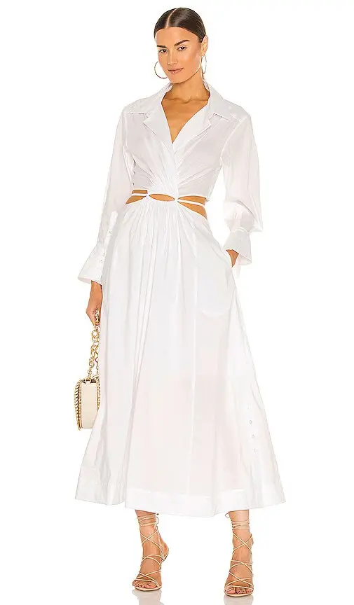 Simkhai Alex Pleated Cut Out Dress - White