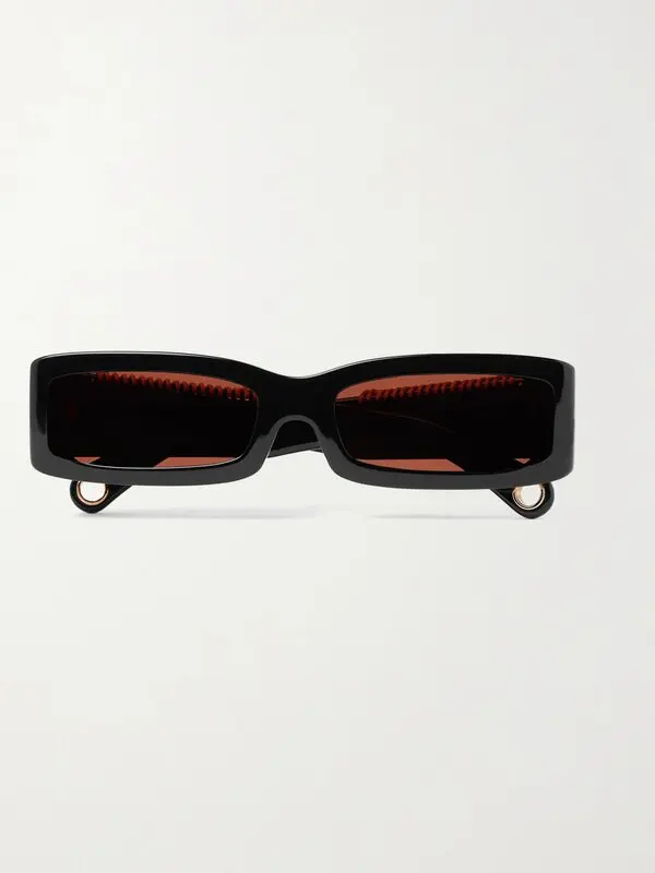Jacquemus Les Lunettes 97 Rectangular-Frame Leather-Trimmed