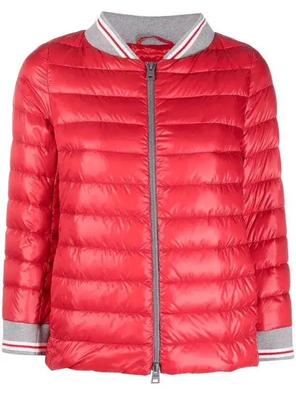 Herno Padded Down Bomber Jacket In Red 44% Off Editorialist