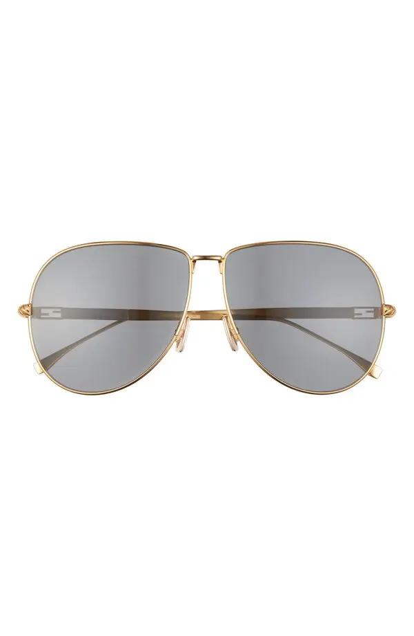 Fendi 63mm Oversize Aviator Sunglasses - Yellow Gold/ Black | Editorialist