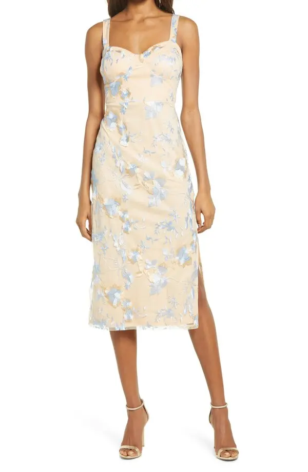 lulus beige dress Lulus Long Sleeve Midi Dress - Beige main image 1