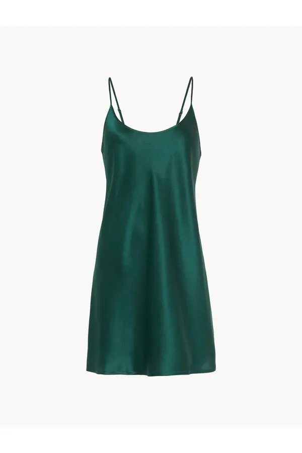 La Perla Silk Slip Dress In Emerald Online Exclusive - Green | Editorialist