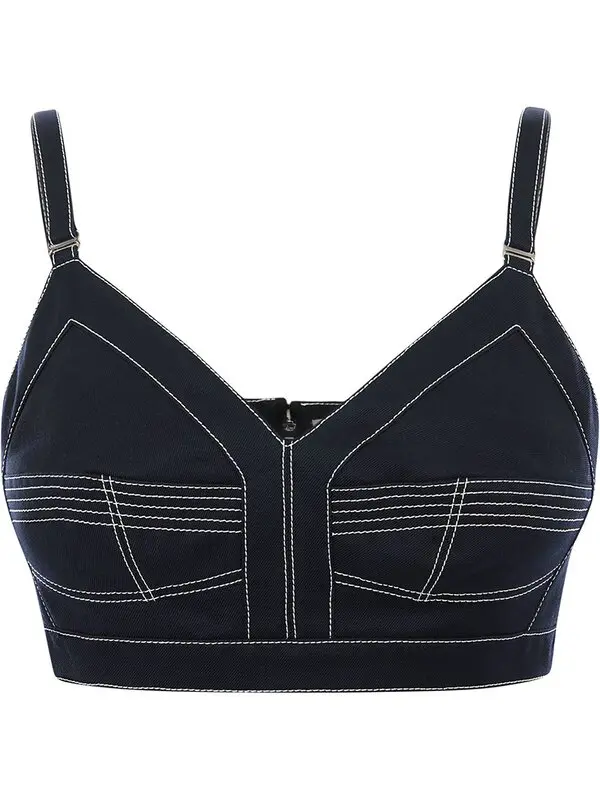 Alexander McQueen Contrast-stitch Cropped Top