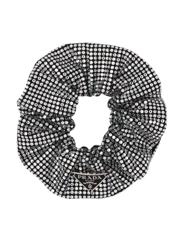 Prada Crystal-embellished Scrunchie - Black