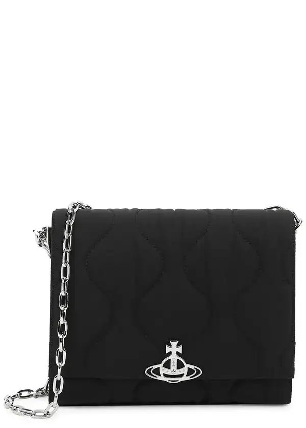 Vivienne Westwood Camper Medium Nylon Shoulder Bag Black