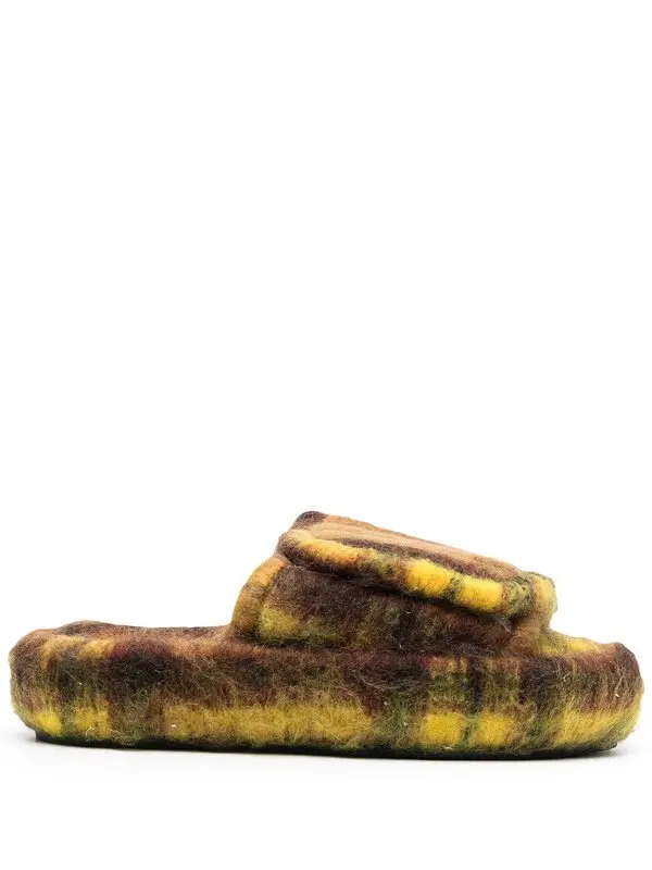 Natasha Zinko Touch-strap Checked Slides
